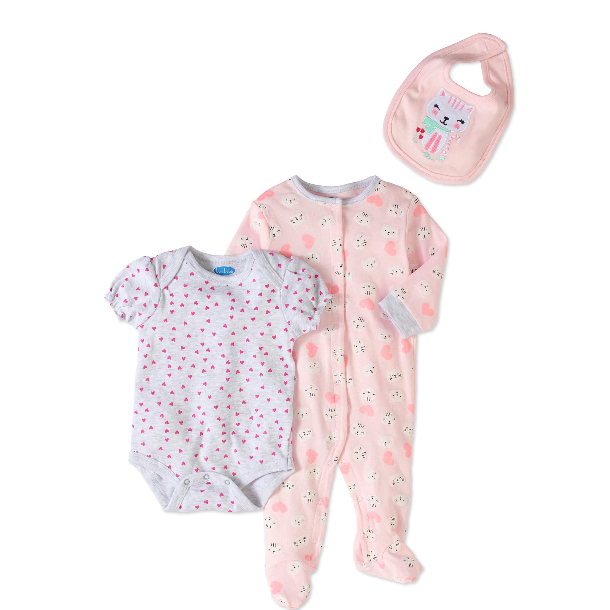 Bon Bebe Newborn Baby Girl Take-Me-Home, 3pc Set - Walmart.com