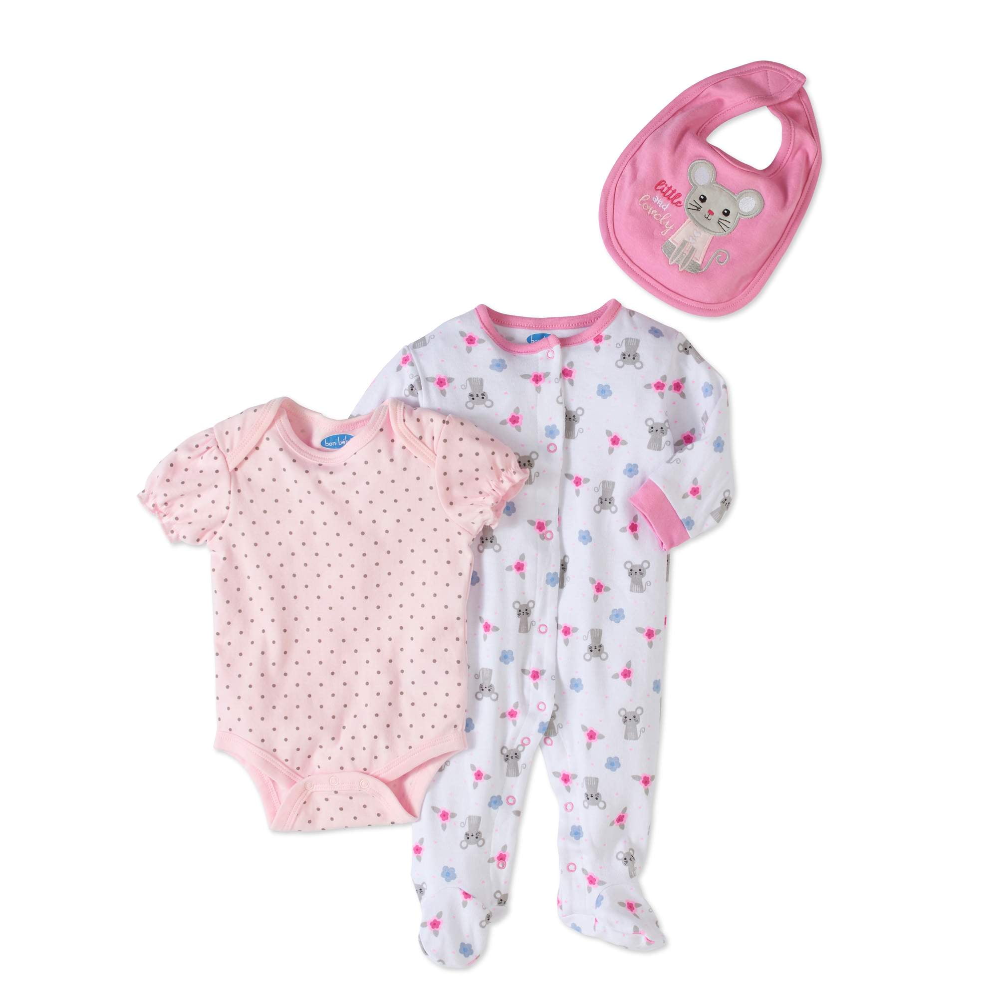 Bon Bebe Newborn Baby Girl Take-Me-Home, 3pc Set - Walmart.com