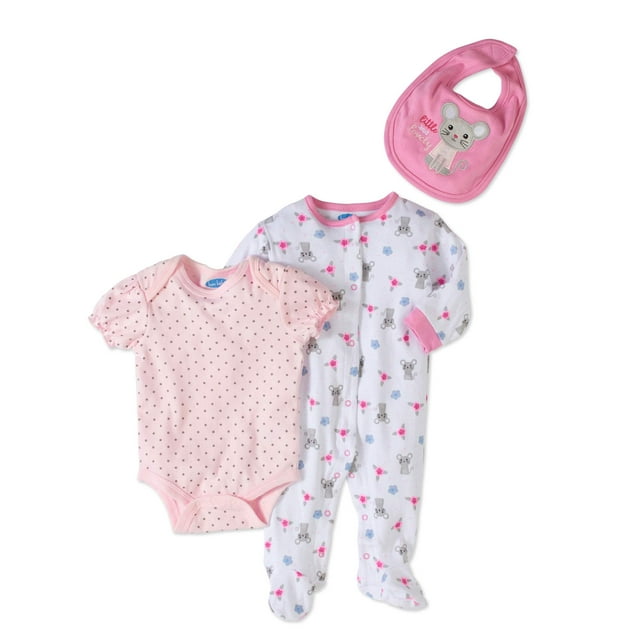Bon Bebe Newborn Baby Girl Take-Me-Home, 3pc Set - Walmart.com