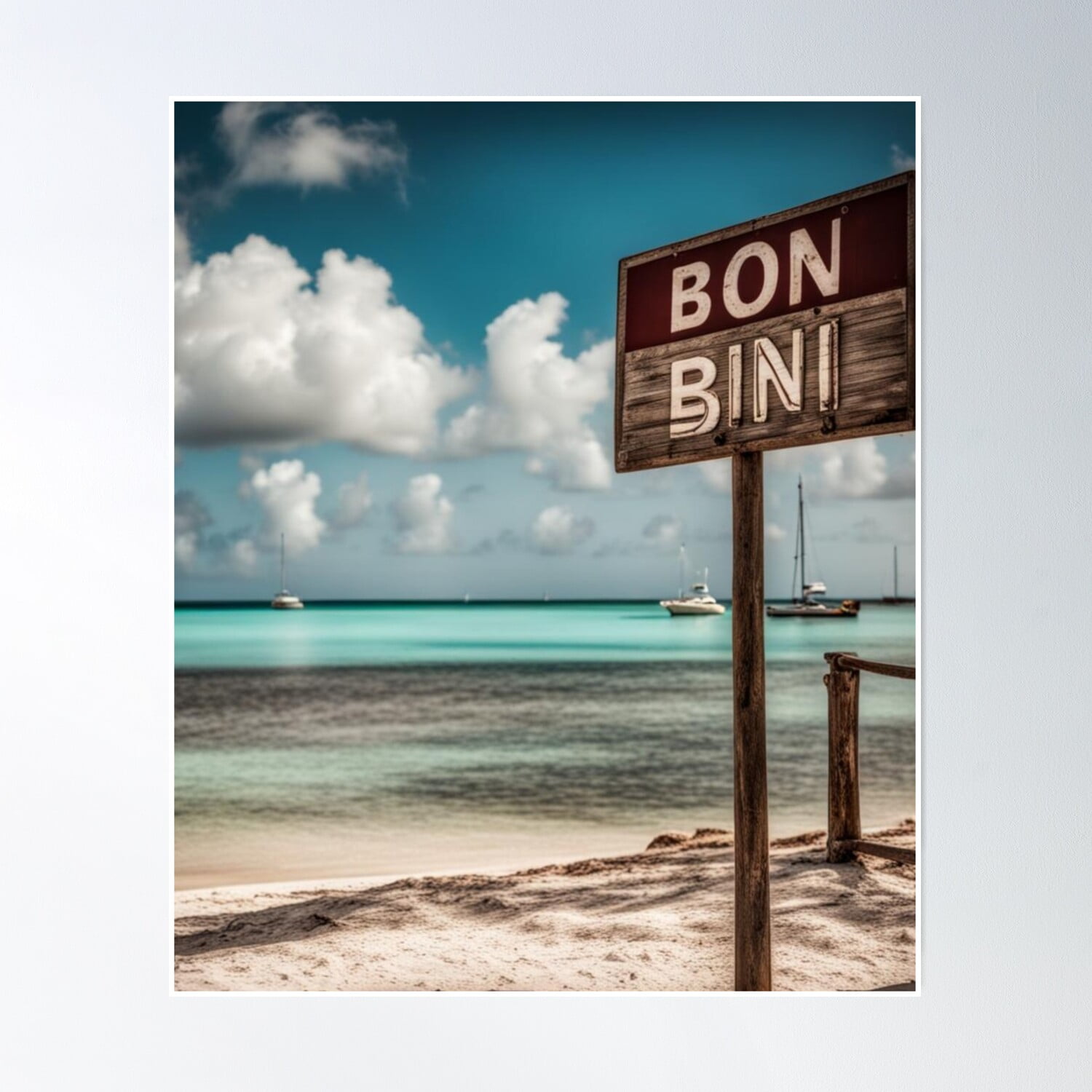 Bon Bini, Welcome The Beautiful Caribbean Poster Wall Art, Modern Wall ...