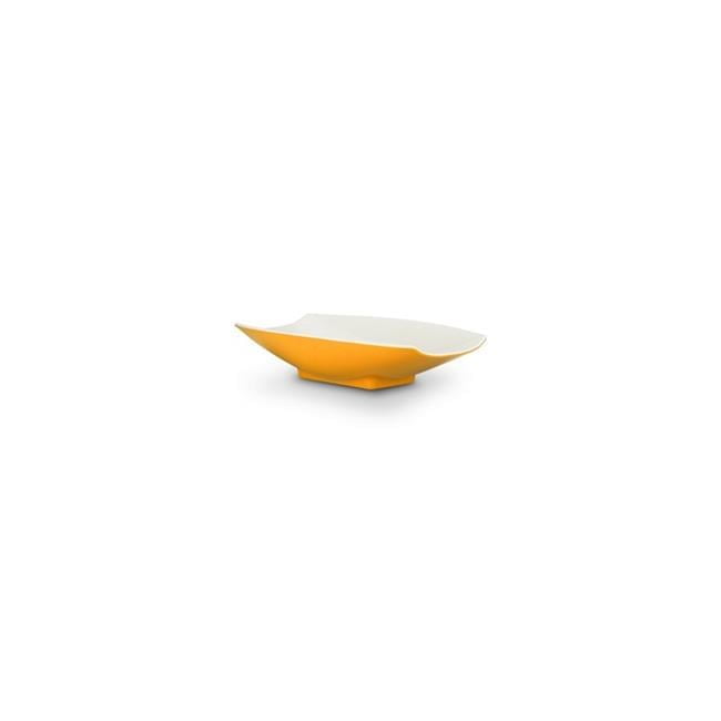 Bon Chef Melamine Curves Bowl with Yellow Outside & White Inside - 8 oz ...