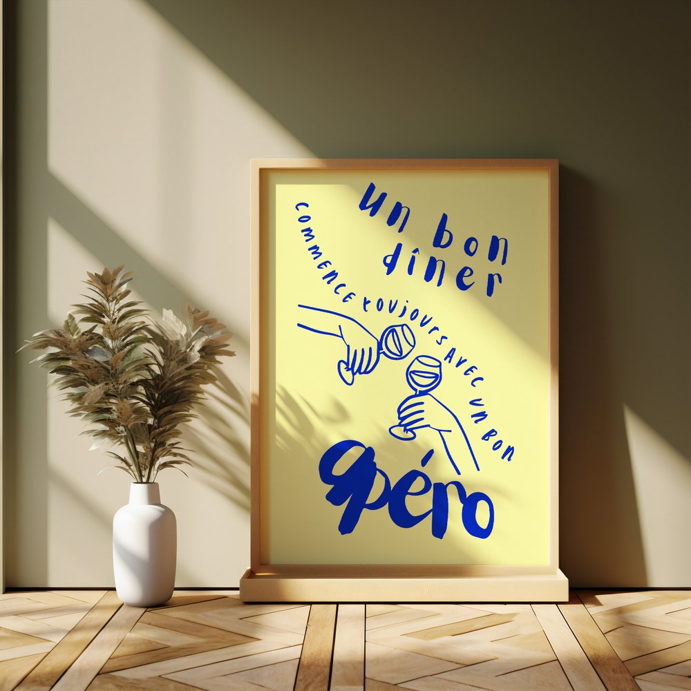 Bon Dã®Ner, Bon Apero Wall Poster - Perfect For Your Kitchen - Trendy ...