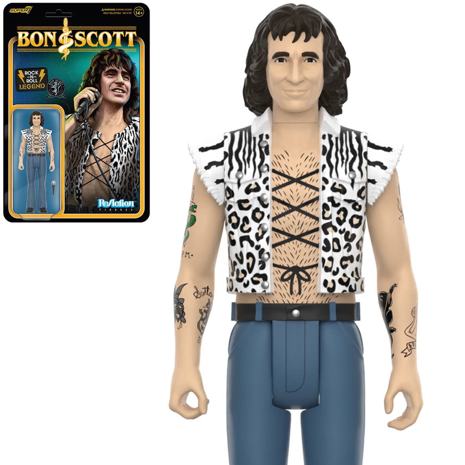 Bon Scott (Leopard Print) 3 3/4-Inch ReAction Figure - Walmart.com