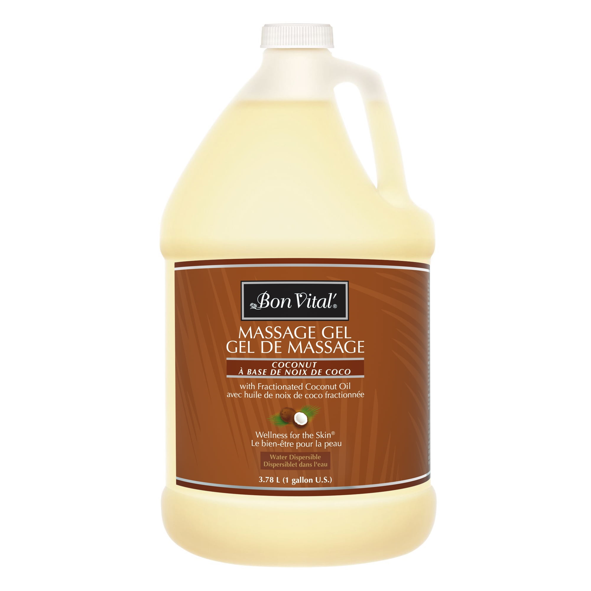 Bon Vital' Coconut Massage Gel, 1 Gallon, Lightweight Formula with Pure ...