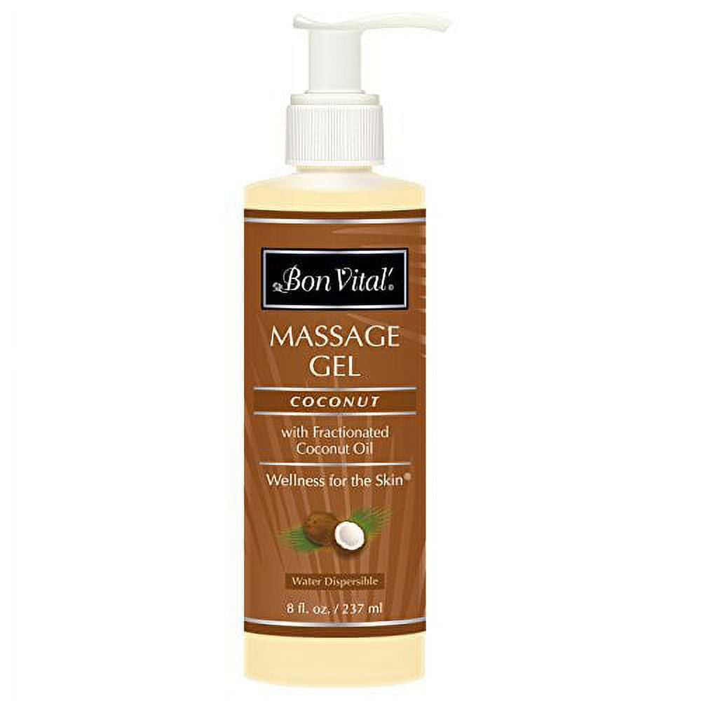 Bon Vital' Coconut Massage Gel Made with 100% Pure Fractionated Coconut Oil, Great for At-Home ...