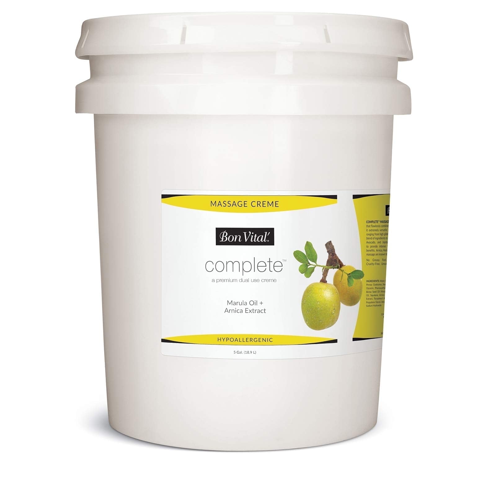 Bon Vital Complete Massage Creme, Hypoallergenic, 5 Gallons, Marula ...