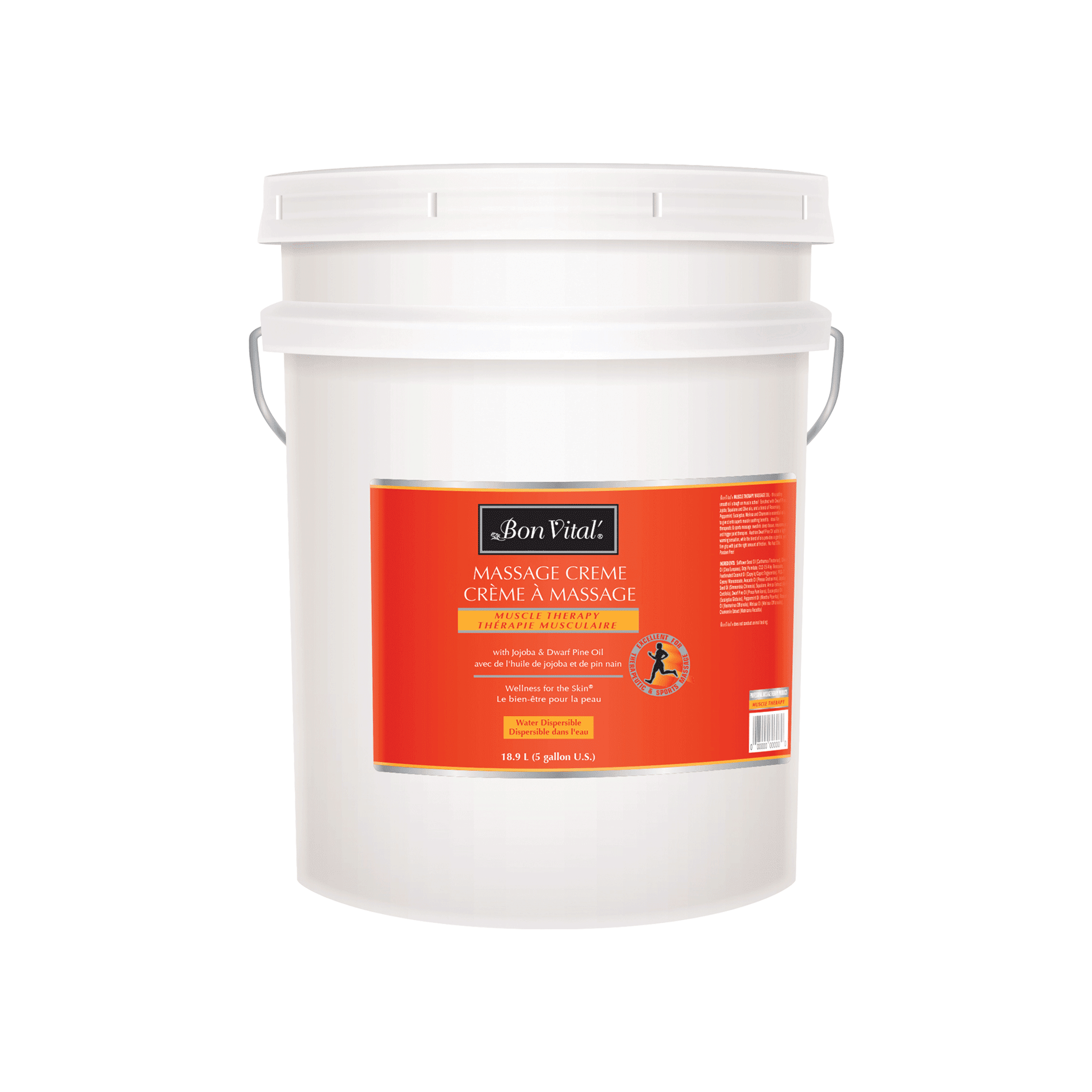 Bon Vital' Muscle Therapy Massage Creme, 5-Gallon Pail, Massage Cream ...
