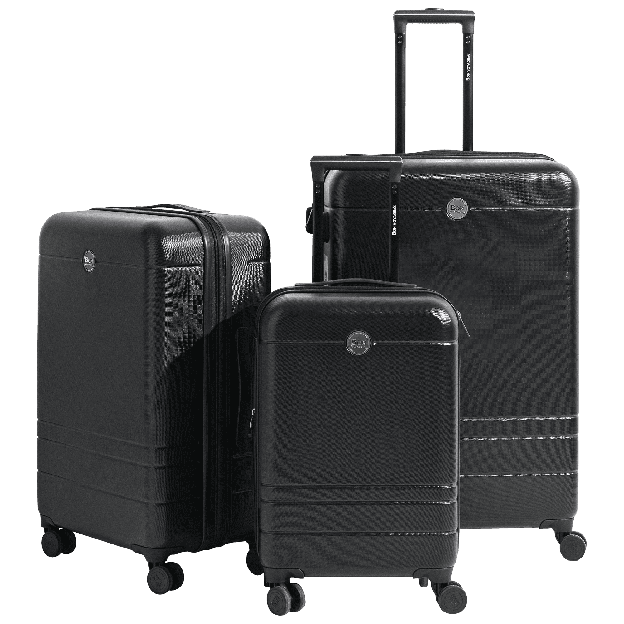 Bon Voyage Aero Collection 3-Piece Luggage Set (Black, 20", 24", 28 ...