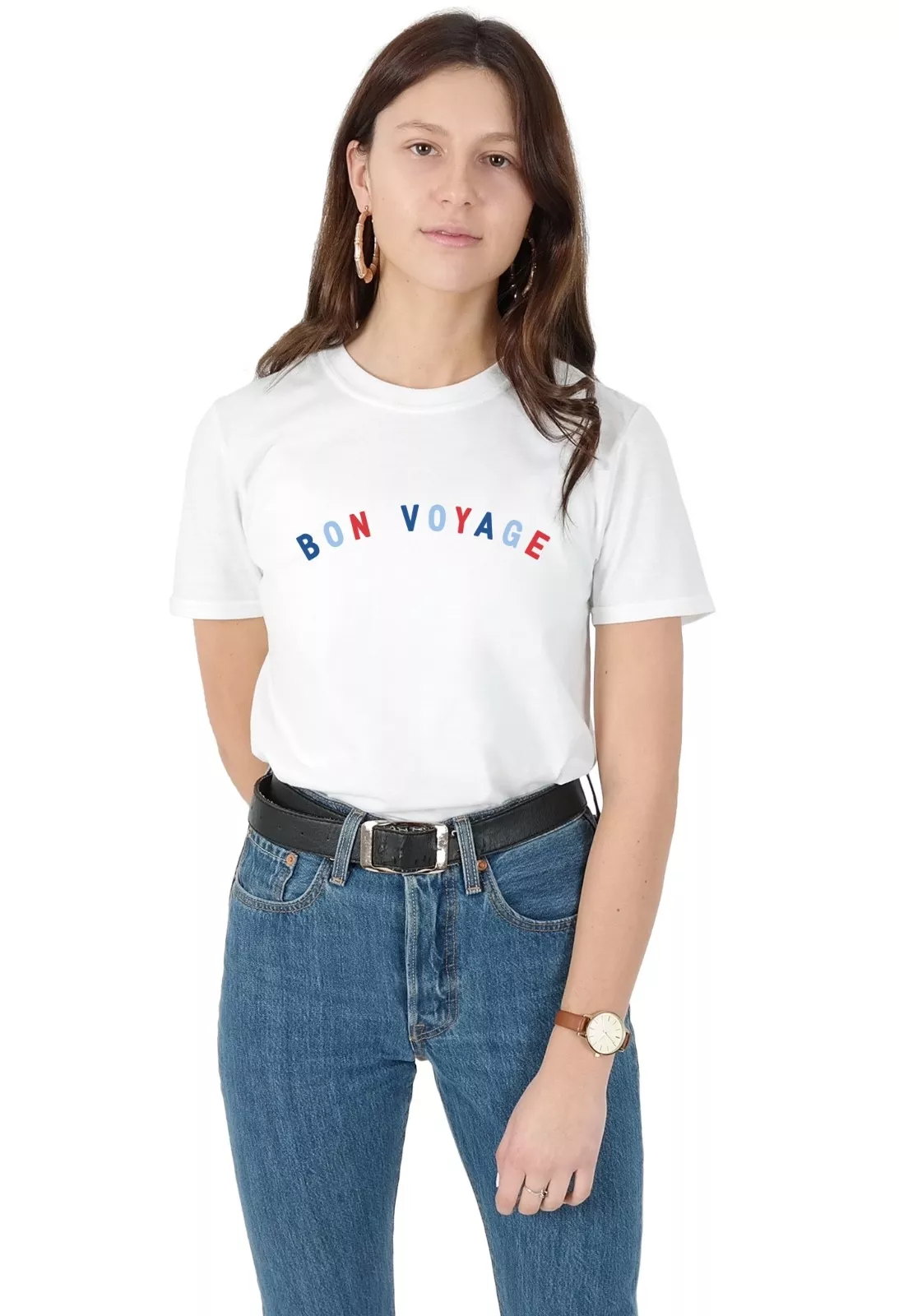 Bon Voyage T-shirt Top Shirt Tee Fashion Blogger Summer French Cute - Walmart.com