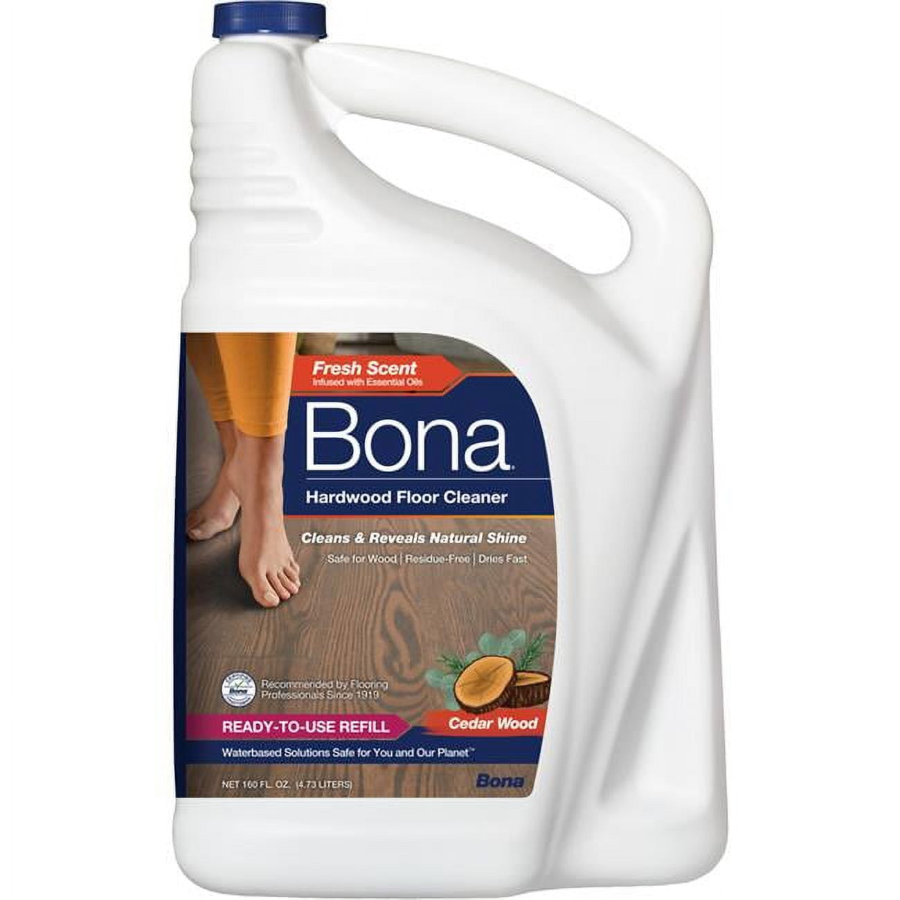Bona Hardwood Floor Cleaner, Cedarwood Scent, 160 oz Refill Liquid ...