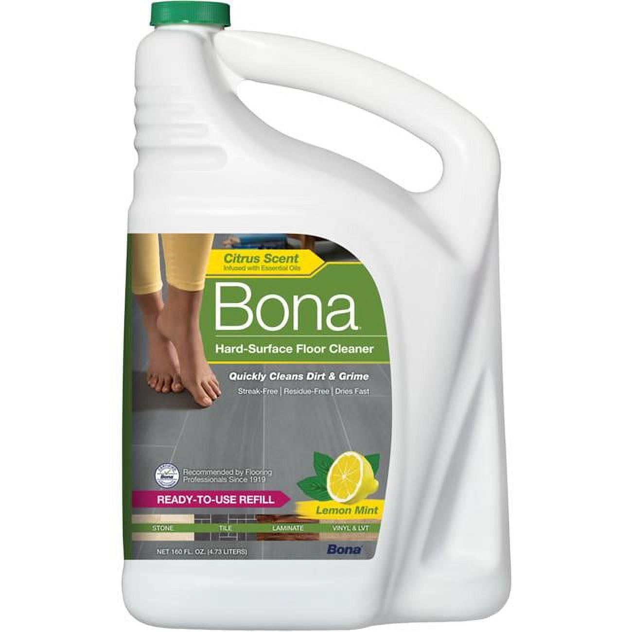 Bona 160 oz Lemon Mint Scent Refill Liquid Floor Cleaner - Pack of 4 ...