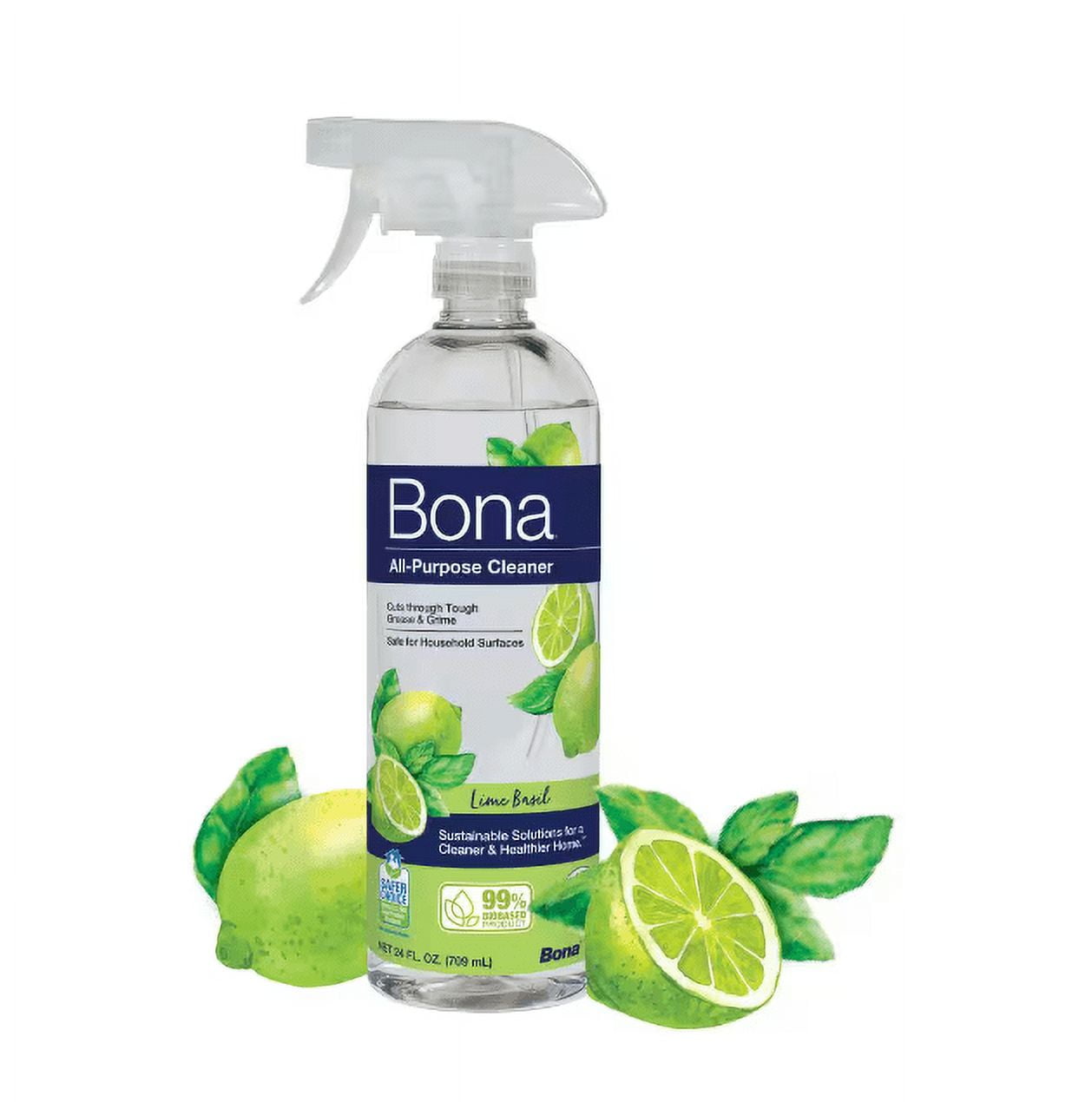 Bona Lime Basil All-Purpose Cleaner, 24 oz, Citrus Scent, Hydrogen ...