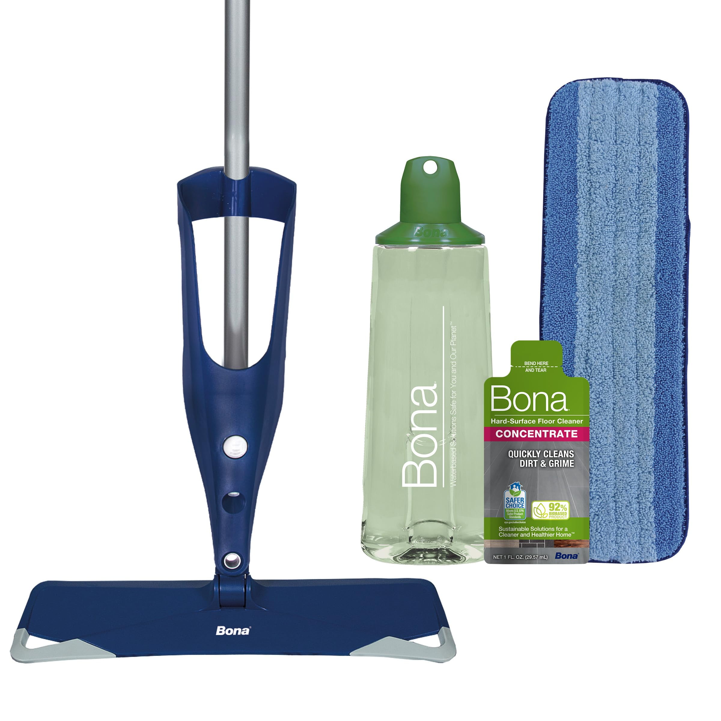 Bona Floor Premium SAF21 Spray Mop - Includes Floor Cleaner Concentrate ...
