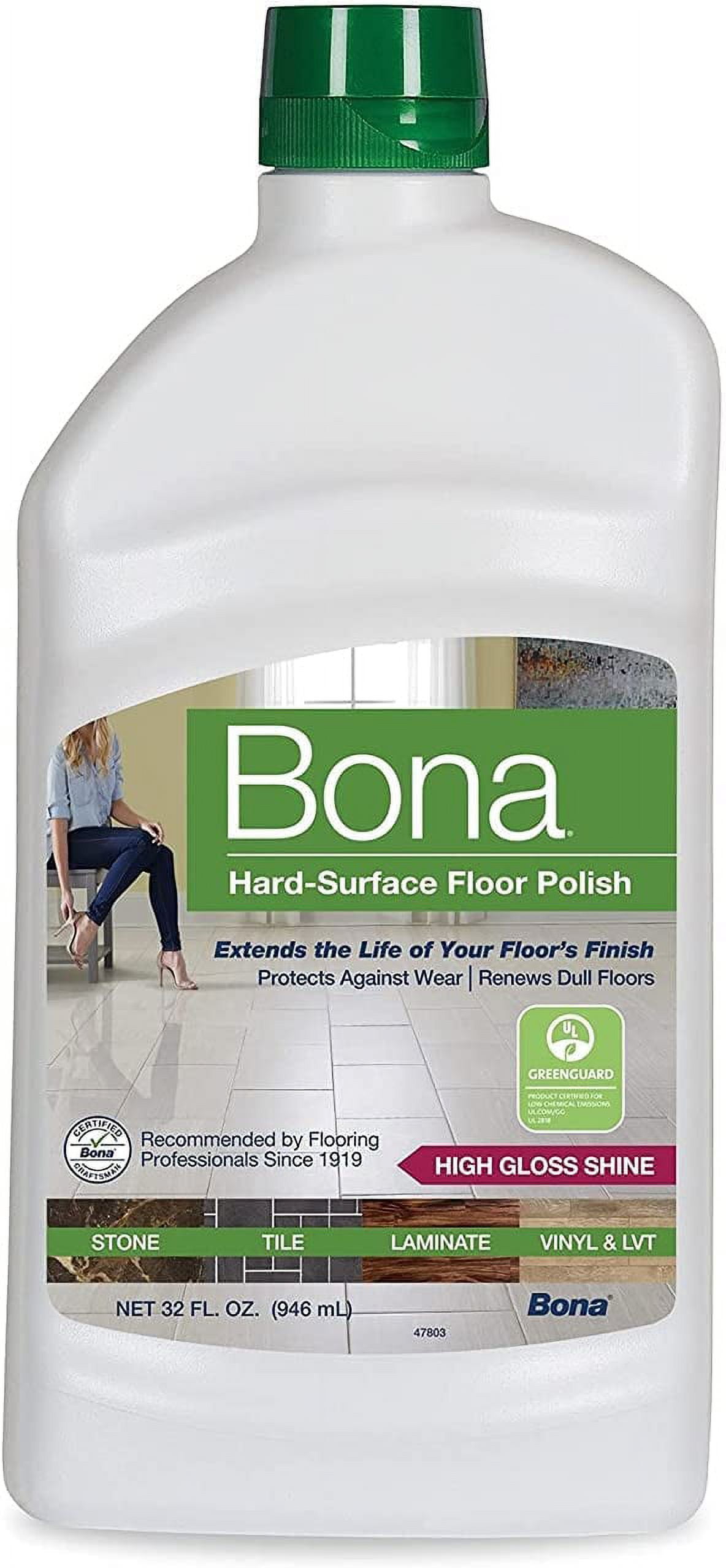 Bona Hard-Surface Floor Polish, High Gloss, for Stone Tile Laminate ...