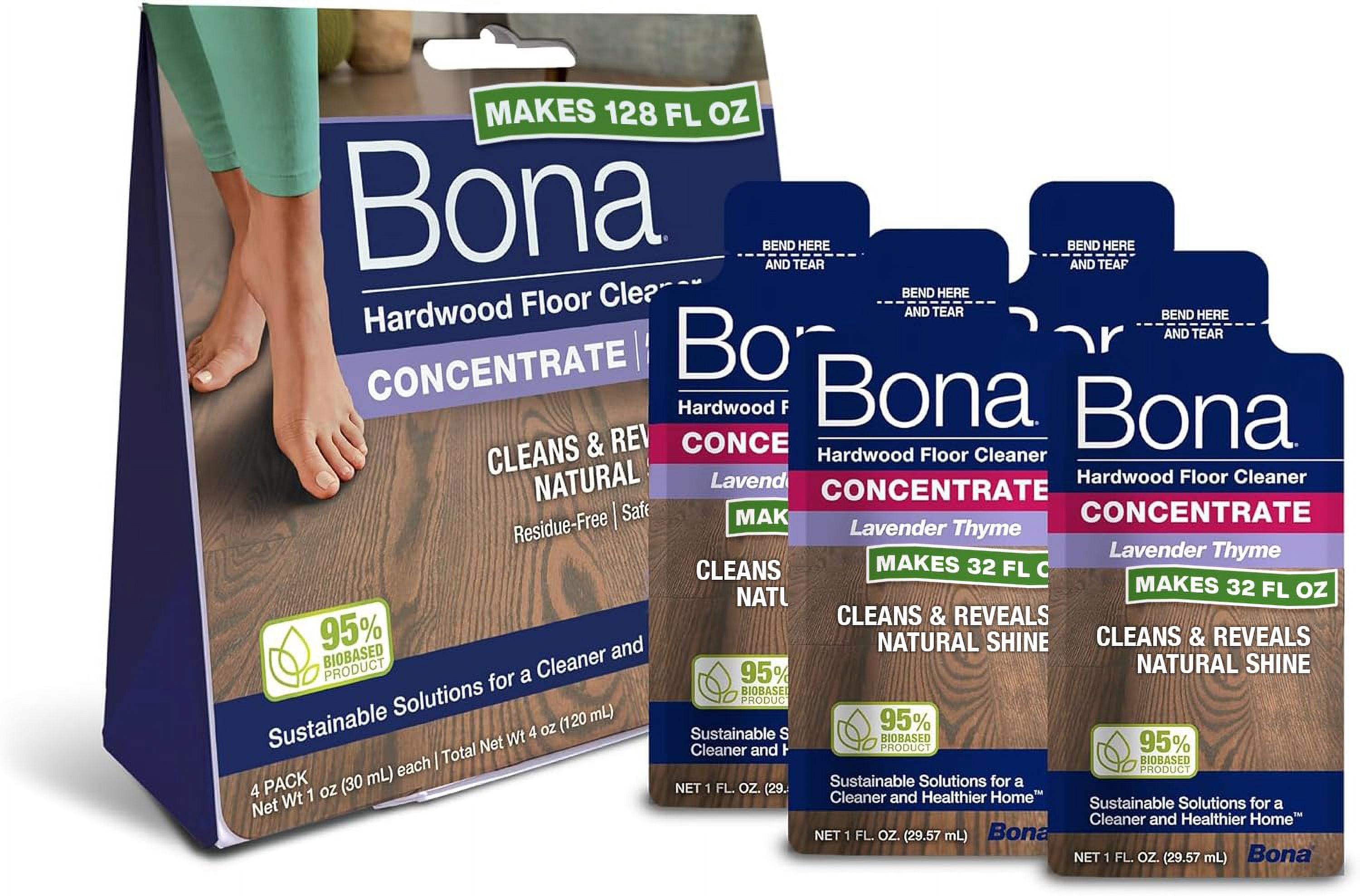 Bona Hardwood Floor Cleaner Concentrate, Lavender Thyme Scent, 1 fl oz ...