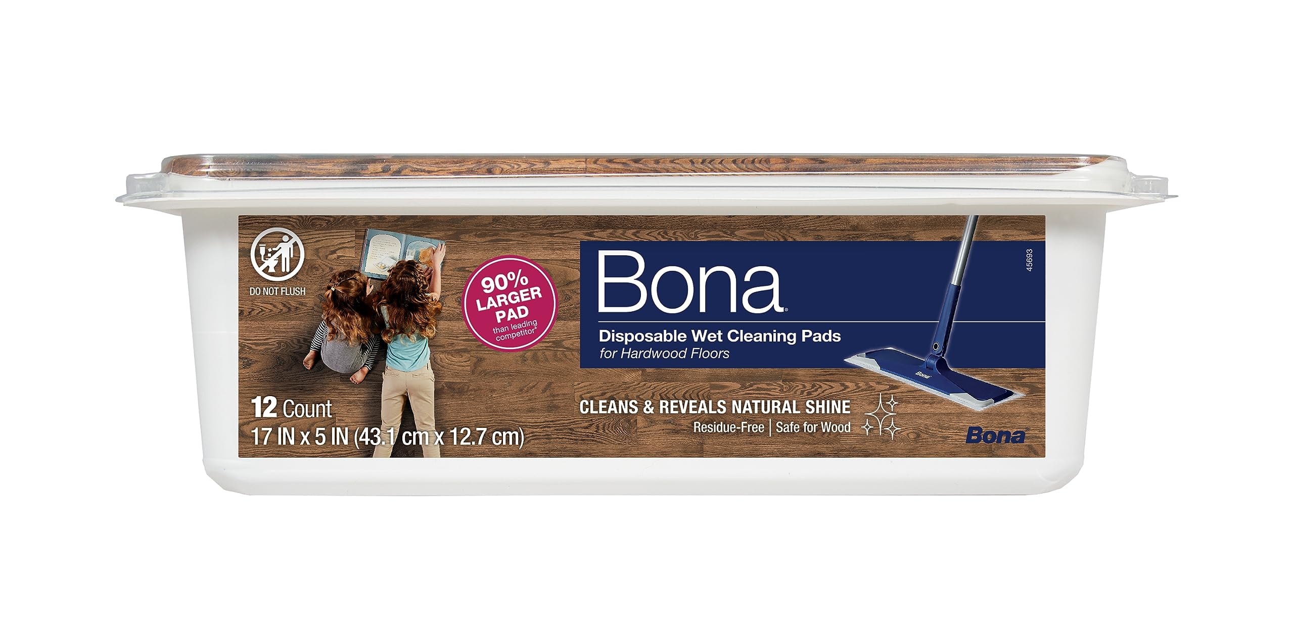 Bona Hardwood Floor Disposable Wet Cleaning Pads - 12 cleaning pads per ...