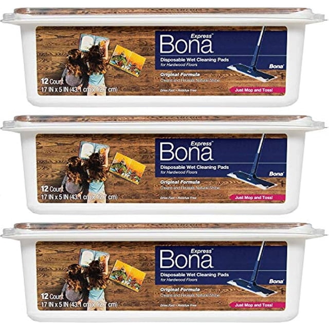 Bona Hardwood Floor Multi-Surface Mopping Disposable Wet Cleaning Pads ...