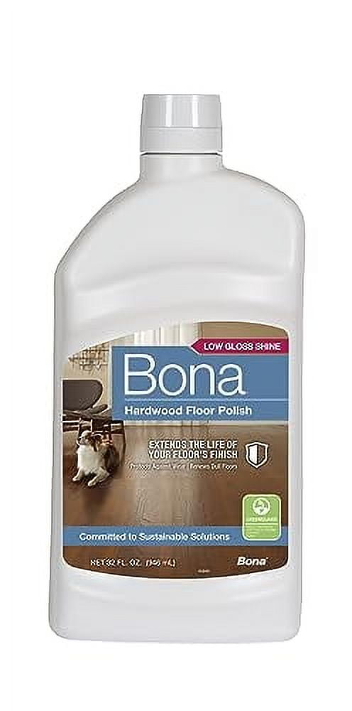 Bona Hardwood Floor Polish - 32 fl oz - Low Gloss Shine - 32 oz covers ...