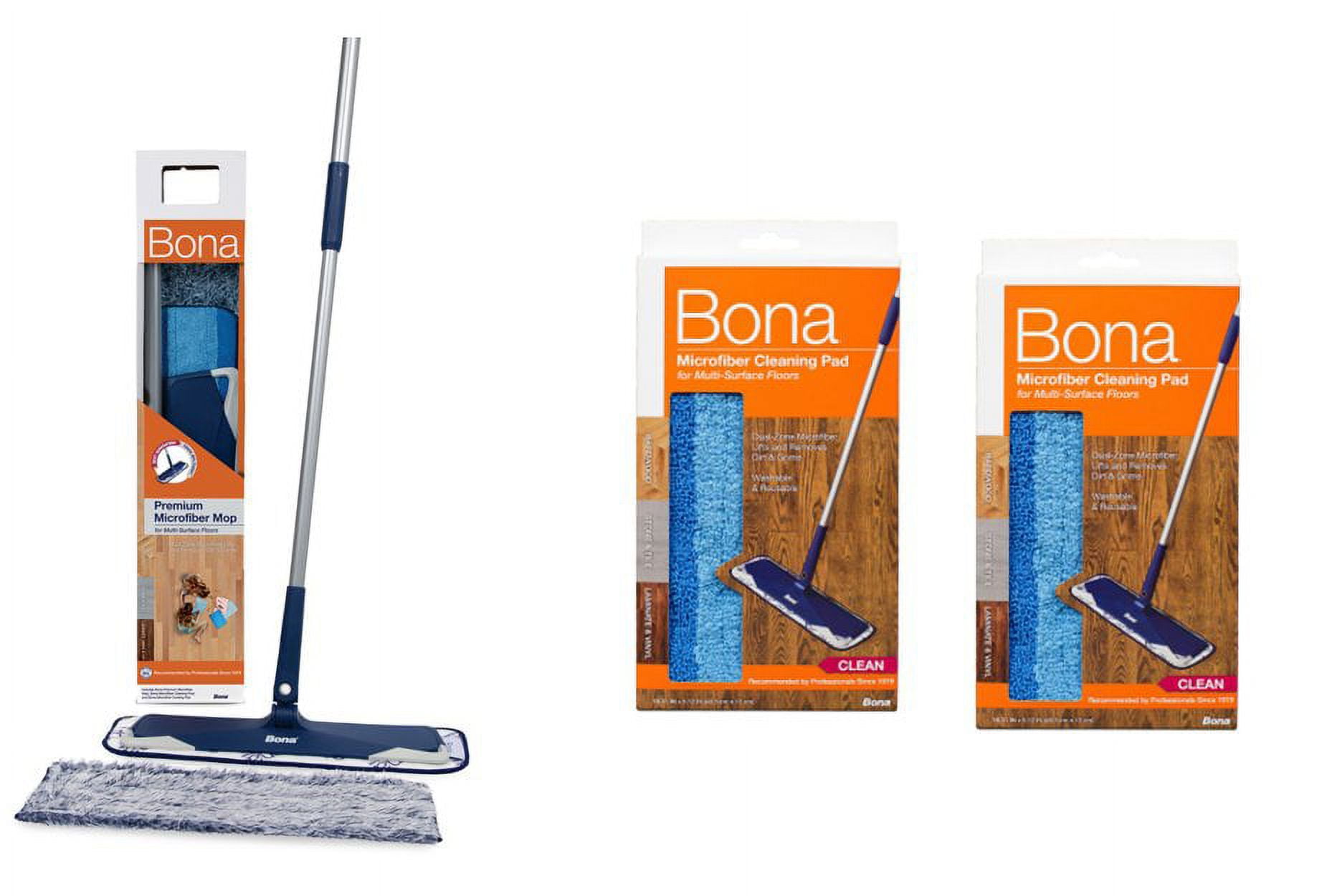 Bona Microfiber Floor Mop + Bona Microfiber Cleaning Pad 2 Pack ...