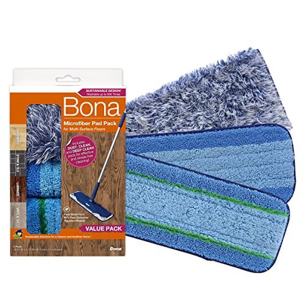 Bona Microfiber Pad 3-Pack includes Dusting, Cleaning, and Deep ...