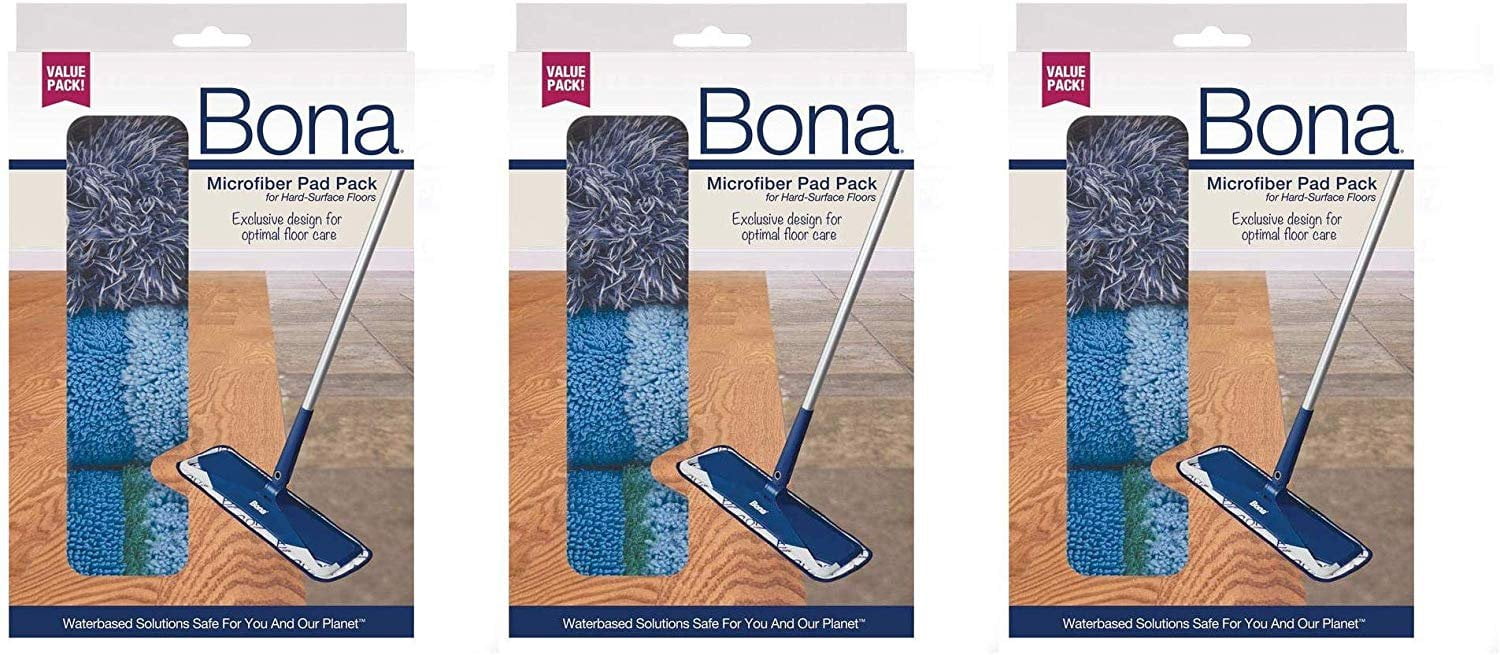 Bona Multi-Surface Floor Microfiber Cleaning Pads, 3 Count 3 Pack ...