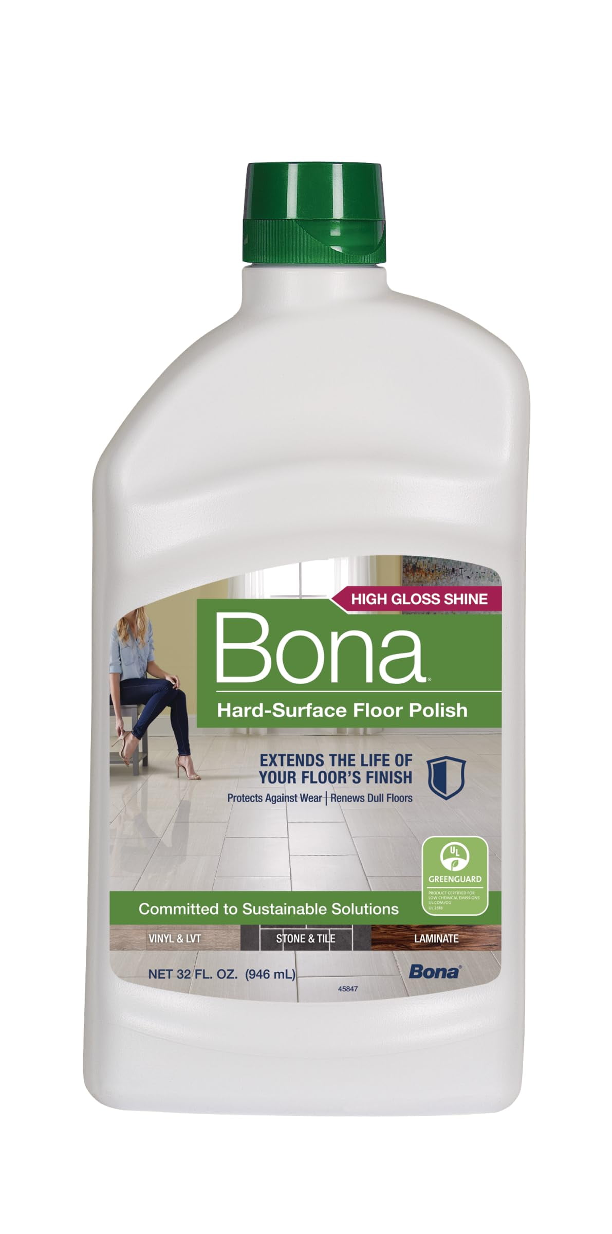 Bona Multi-Surface Floor Polish - 32 fl oz - High Gloss Shine - 32 oz ...