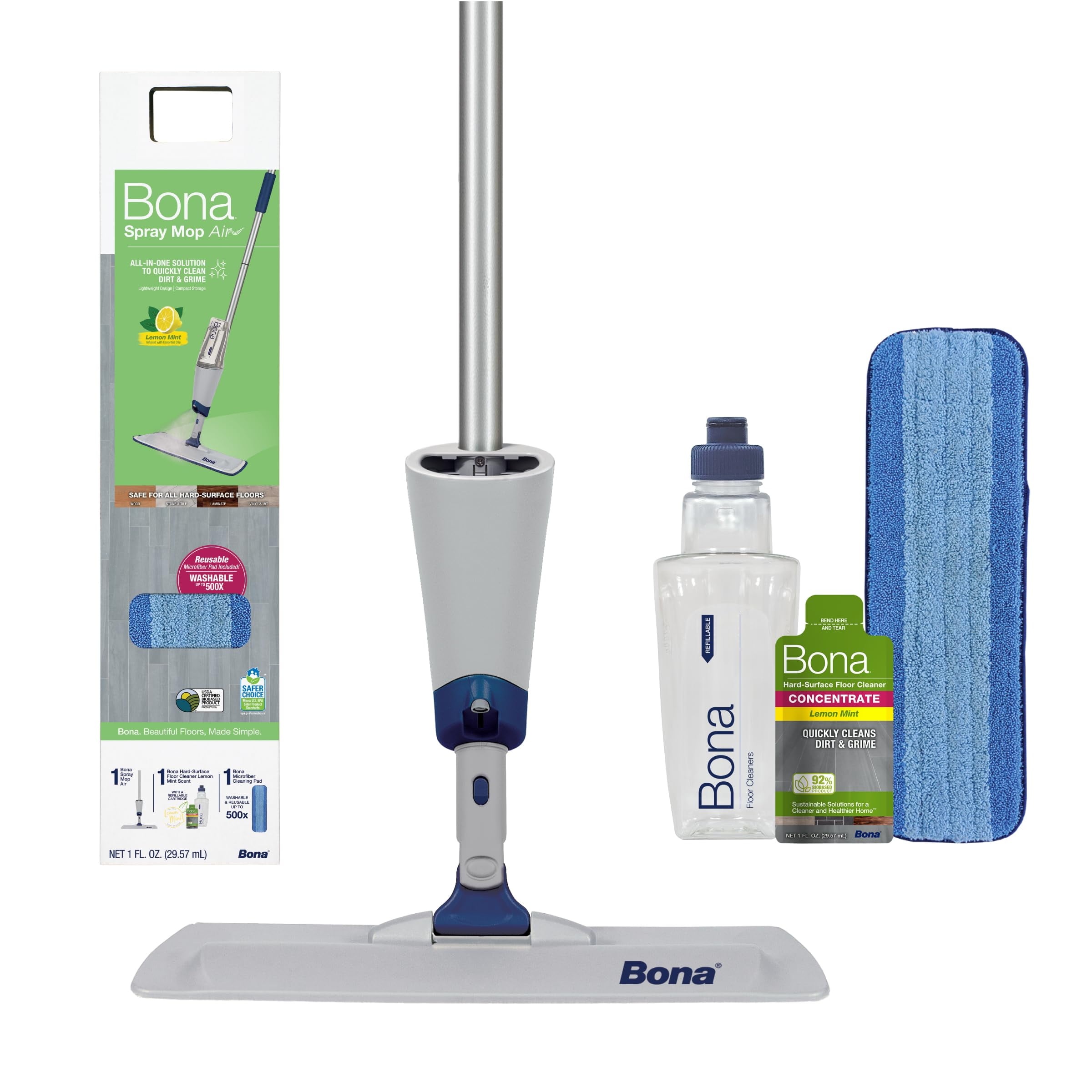 Bona Spray Mop Air - Includes Multi-Surface Floor Cleaner Concentrate ...