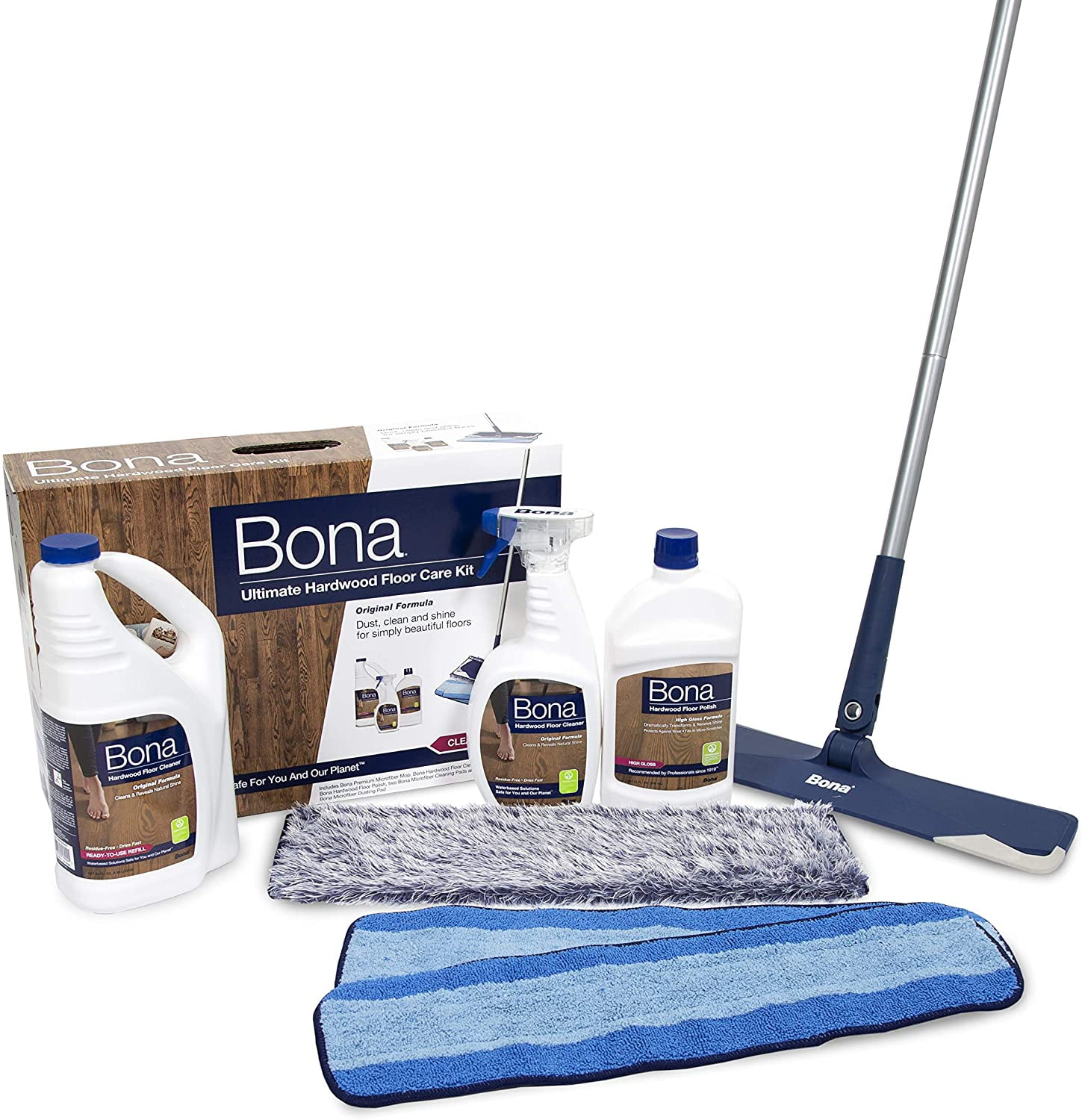 Bona Ultimate Hardwood Floor Care Kit, Clean, Shine, and Protect Wood ...
