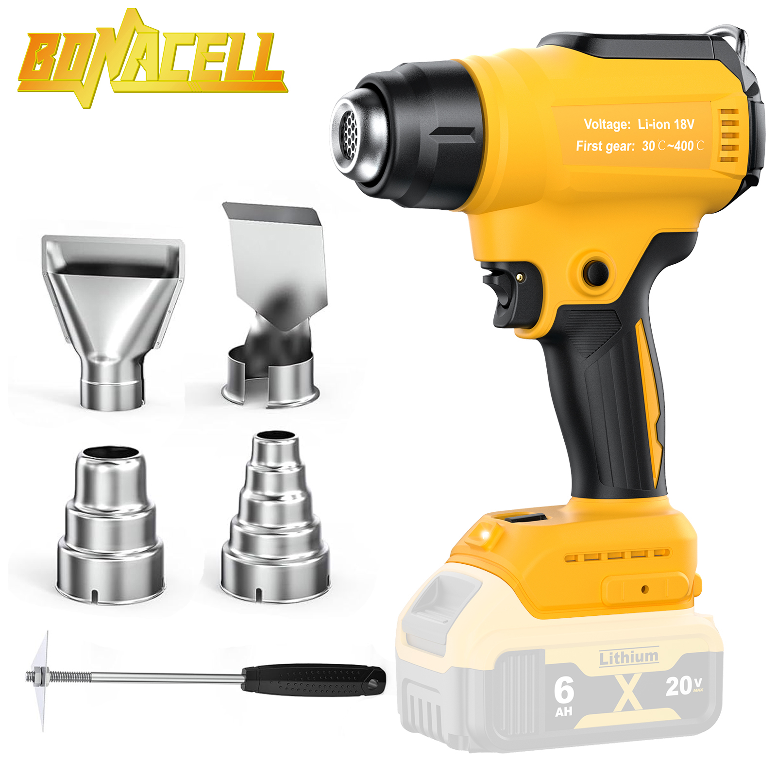 Bonacell POWER Heat Gun, 1800W Heat Gun for Crafts, Shrink Tubing and ...