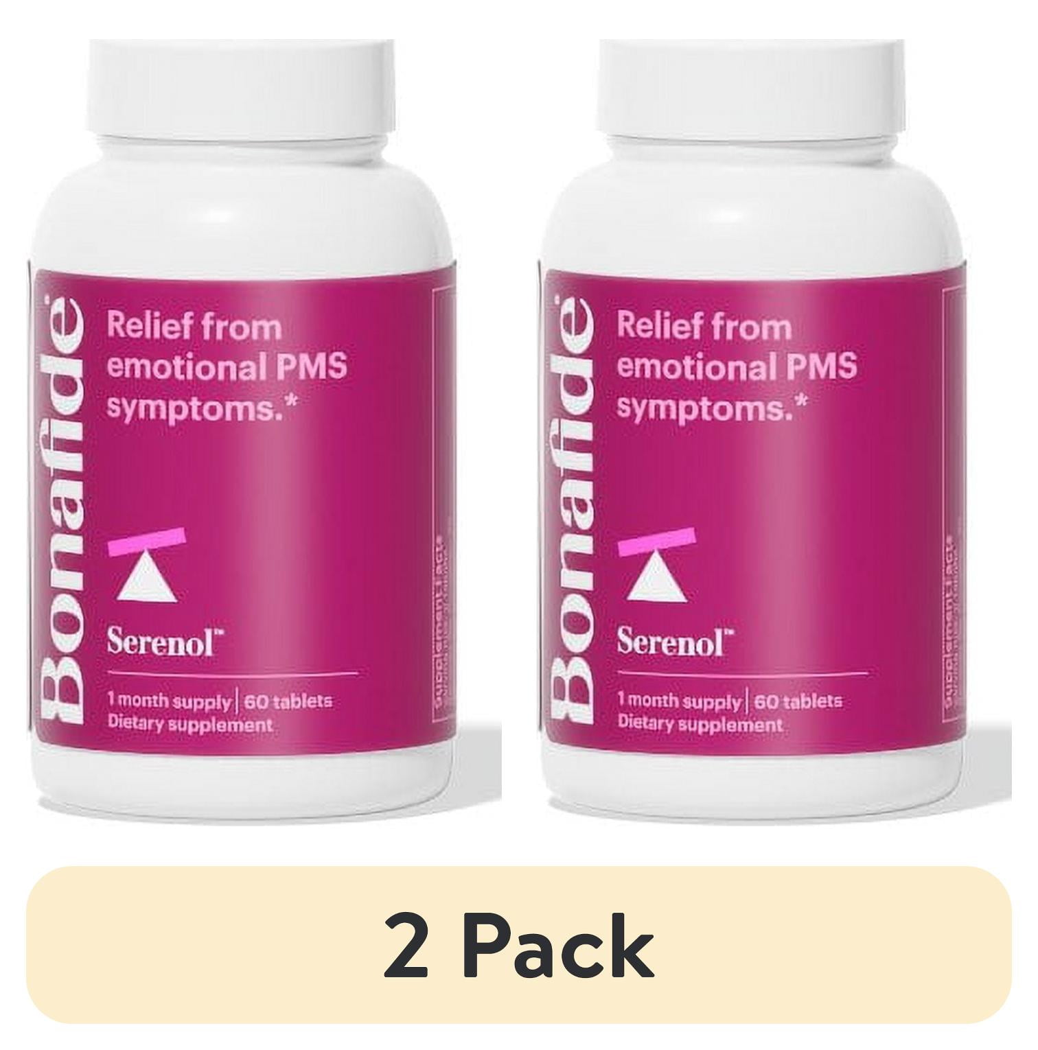 (2 pack) Bonafide Serenol – Irritability and Mood Swings Supplement for PMS and Menopause, 60 Ct ...