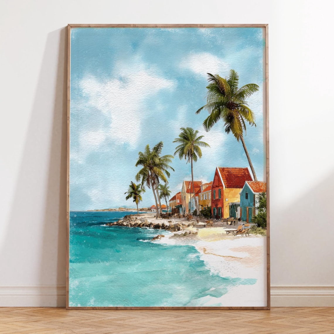 Bonaire Caribbean Tropical Island Wall Art, Unframed Canvas Size 24x36 ...