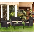 Bonanova 4 PC Rattan Wicker Sofa & Chair Conversation Patio Furniture ...