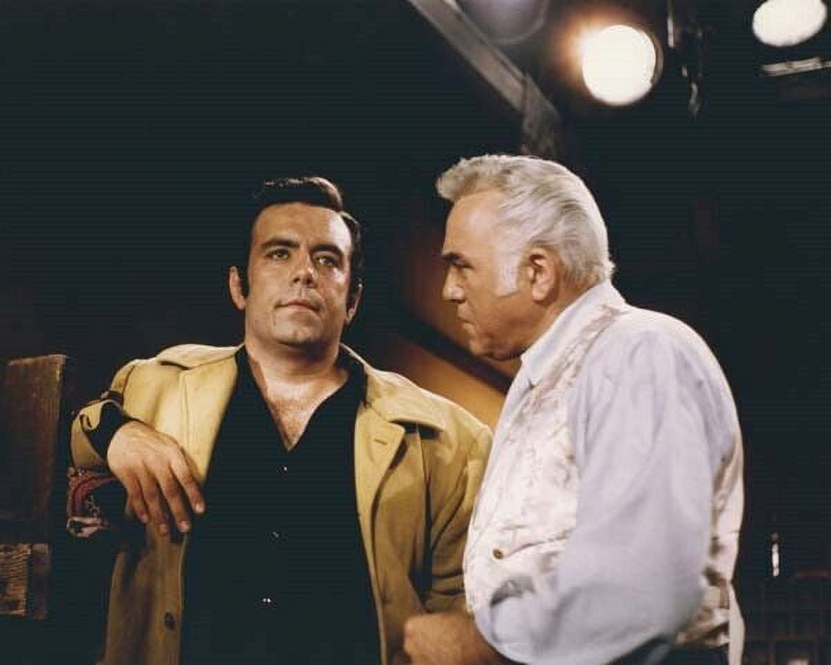 Bonanza TV series on set Pernell Roberts & Lorne Green film scene 5x7 ...