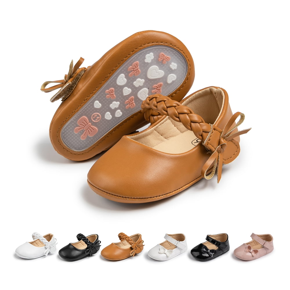 Bonario Baby Girls Dress Shoes Infant Mary Jane Flats Bowknot Soft Sole ...