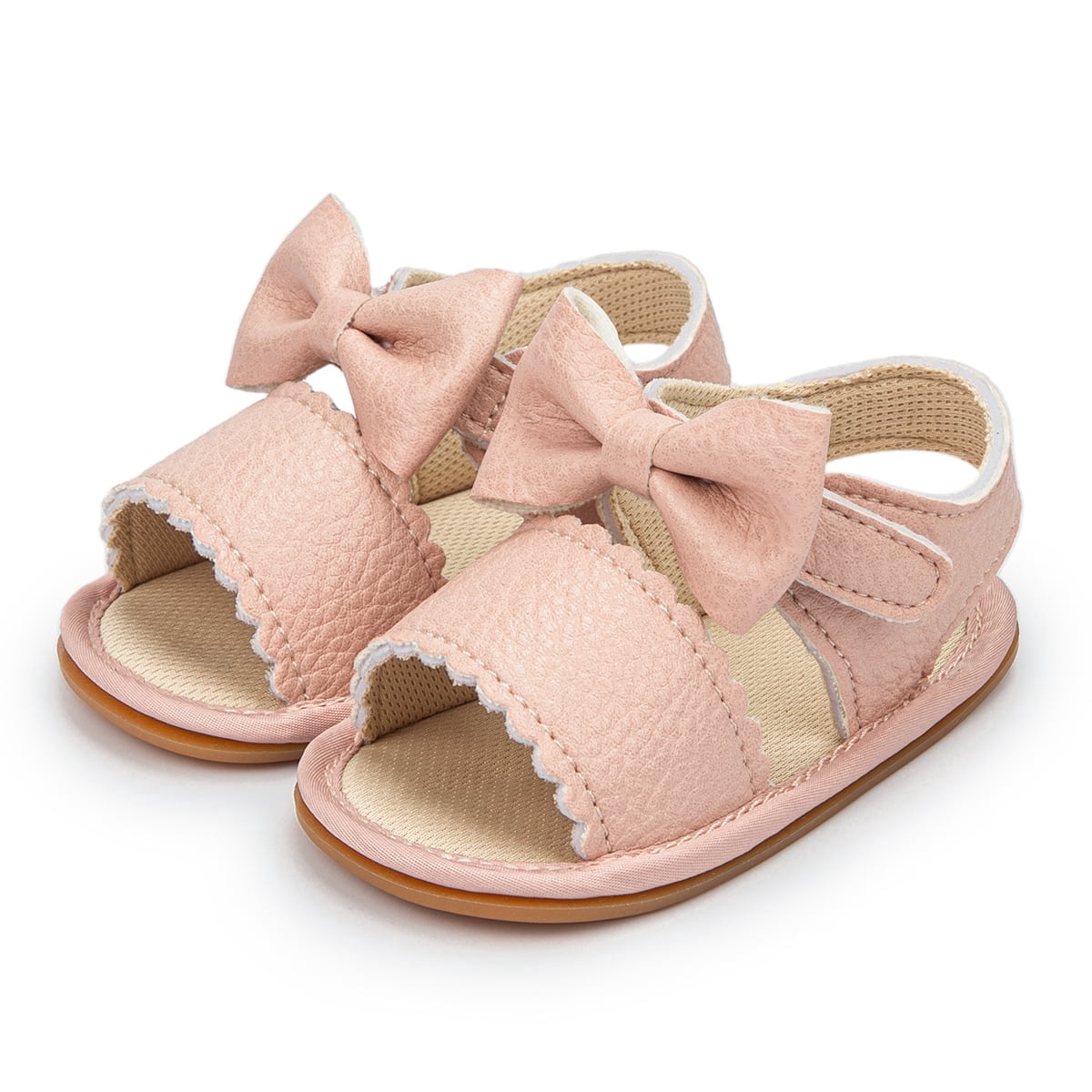 Bonario Baby Girls Sandals Rubber Sole Infant Summer Bow-Knot Shoes for ...