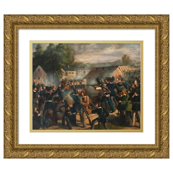 Bonaventura Emler 18x15 Gold Ornate Wood Frame and Double Matted Museum ...