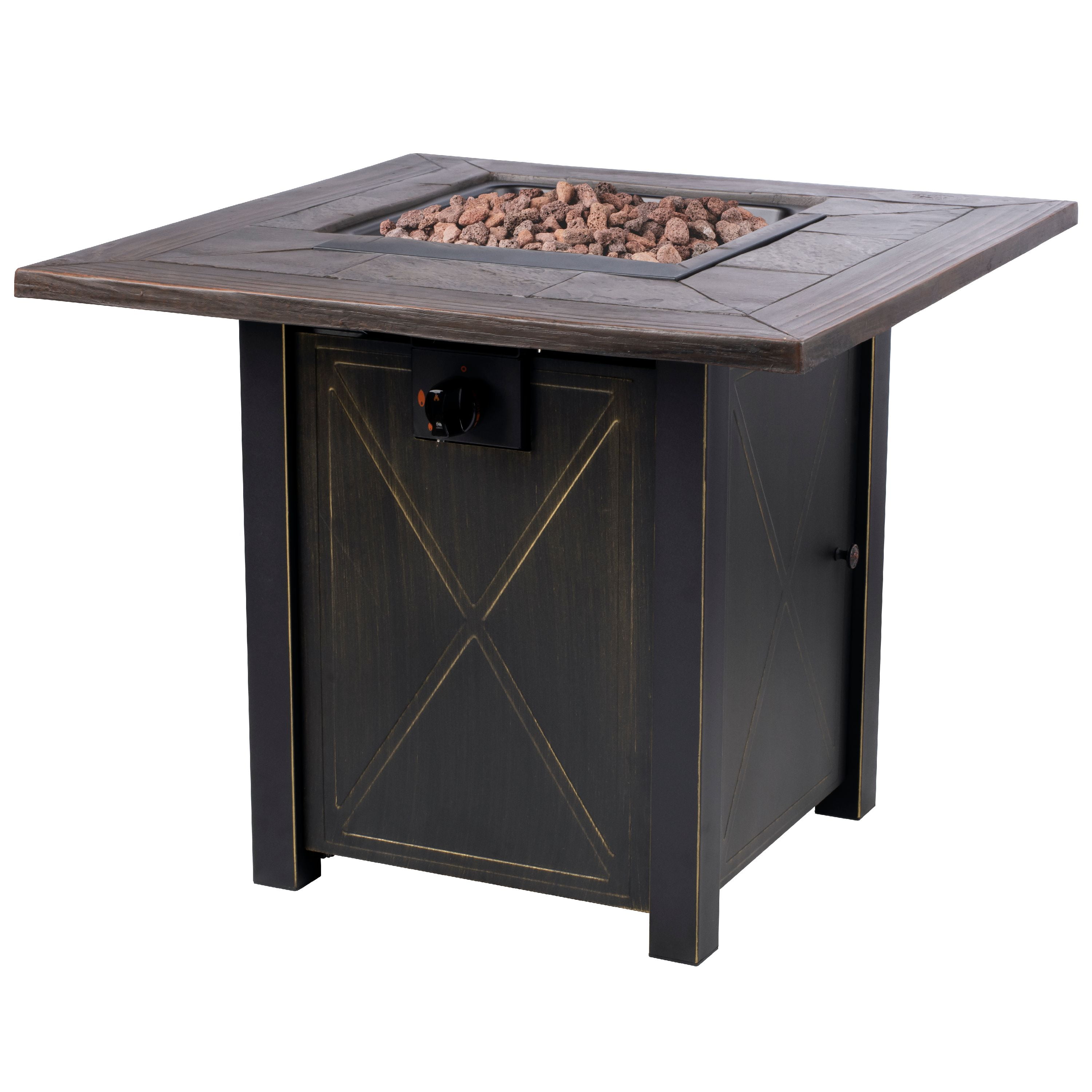 bond 30" Square 50000 BTU Propane Fire Pit Table - Walmart.com
