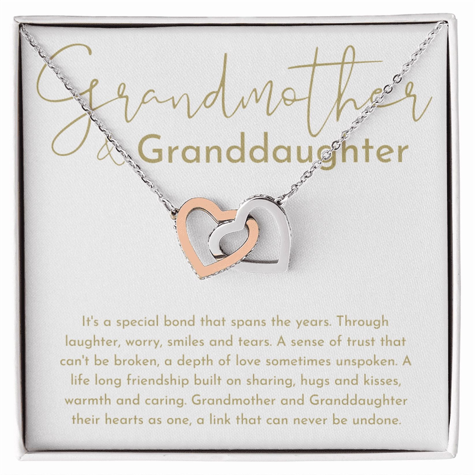 Bond Between Grandmother And Granddaughter Necklace Interlocking Hearts ...