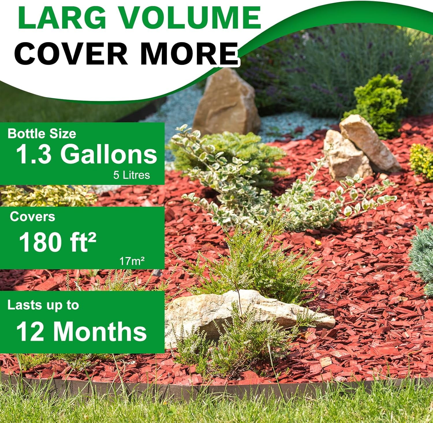 Bond Lock 166OZ Rock Glue for Landscaping - Clear Mulch Stabilizer ...