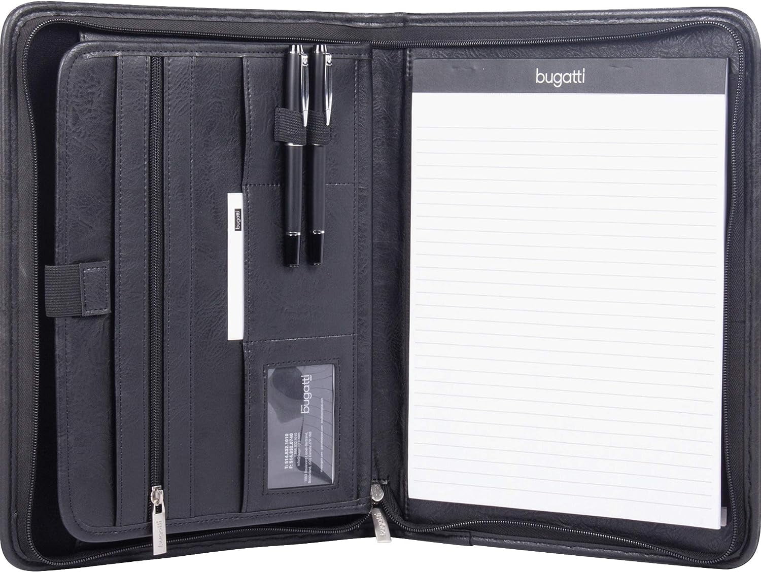 Bond Streetv Zippered Padfolio Ring Binder (WRC1517BLK) - Walmart.com