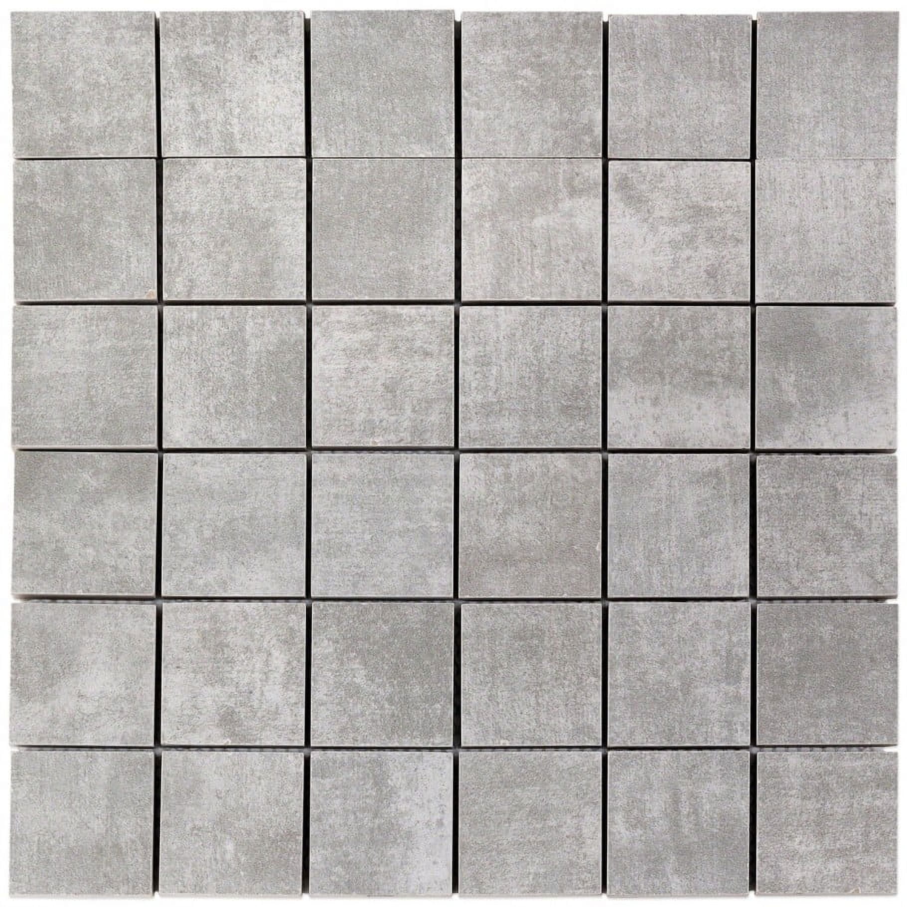 Bond Tile Core Cement Grigio 3 in. x 6 in. Matte Porcelain Mosaic Floor ...