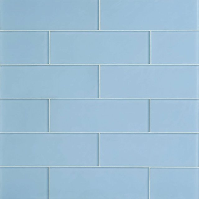 Bond Tile Lucid Blue Gray 4 in. x 12 in. Frosted Glass Wall Tile (15 ...
