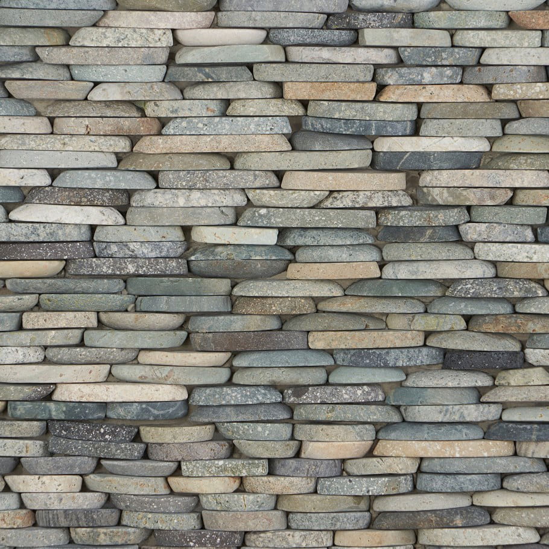 Bond Tile Picturesque Stacked Sliced 11 in. x 4 in. Dark Blend Wall ...