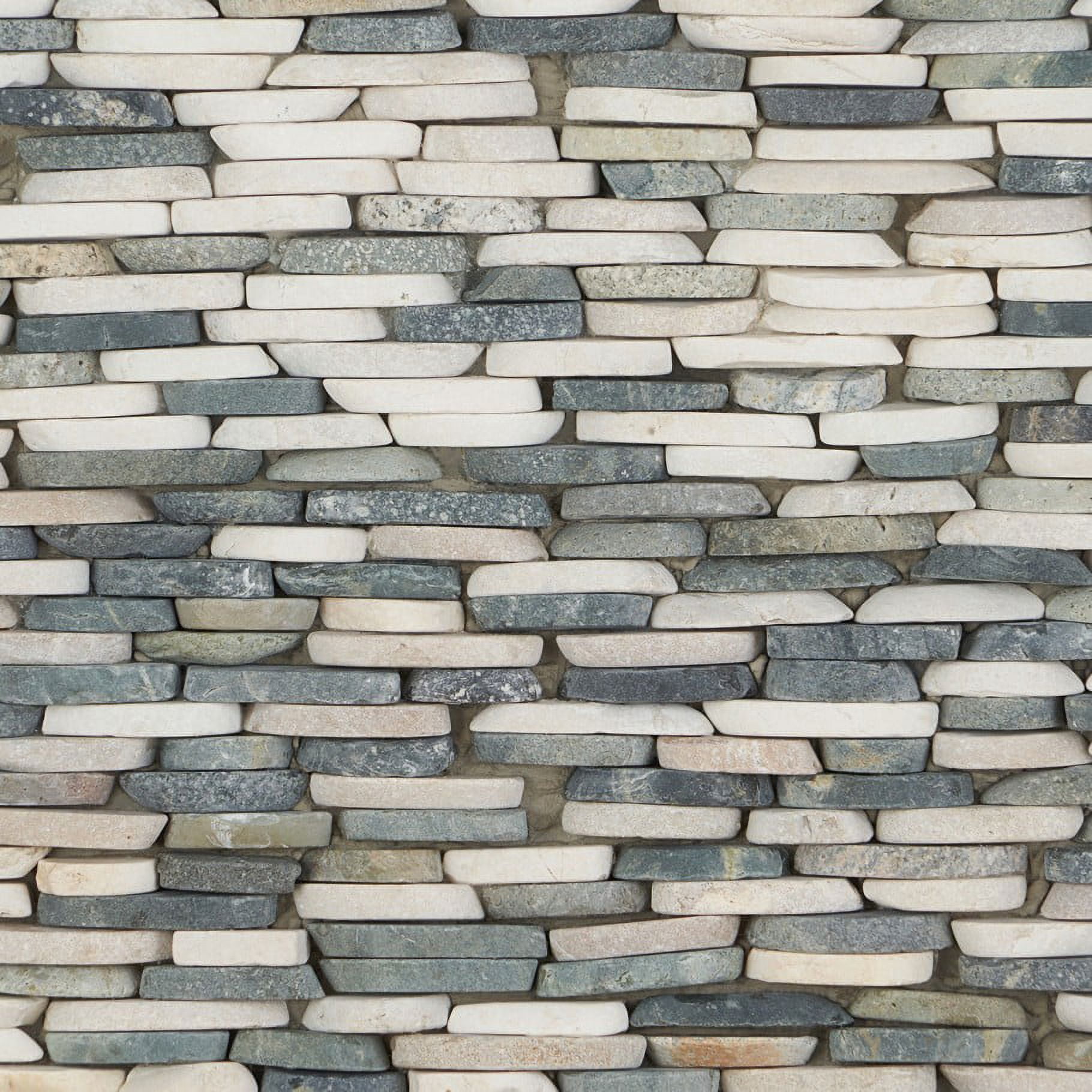 Bond Tile Picturesque Stacked Sliced 11 in. x 4 in. Multicolored Wall ...