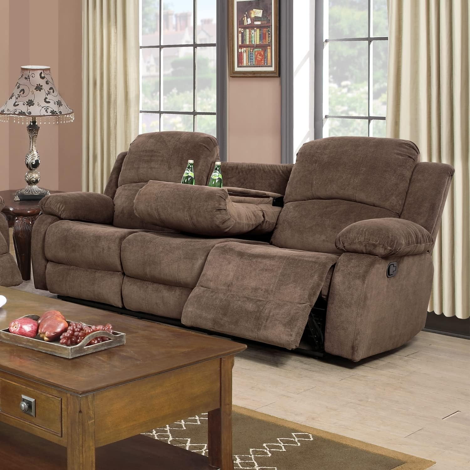 Bonded Leather Living Room Furniture Set Reclining Sofa Set Loveseat ...