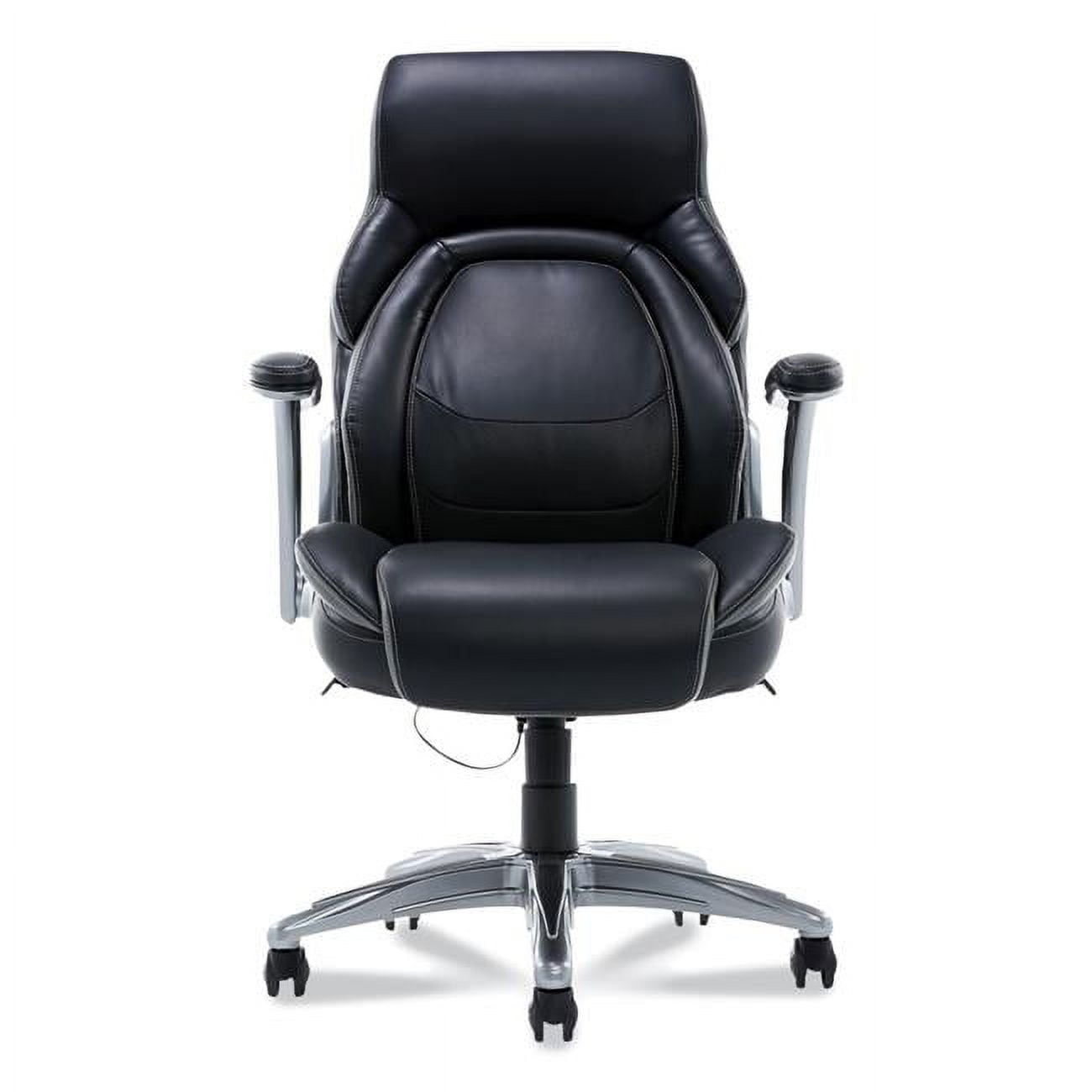 Bonded Leather Manager Chair, Black & Silver - Walmart.com