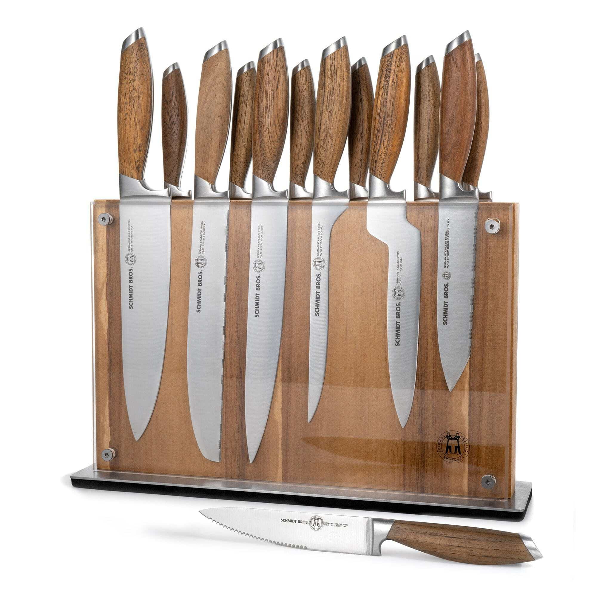 Bonded Teak, 15-Piece Knife Block Set - Walmart.com