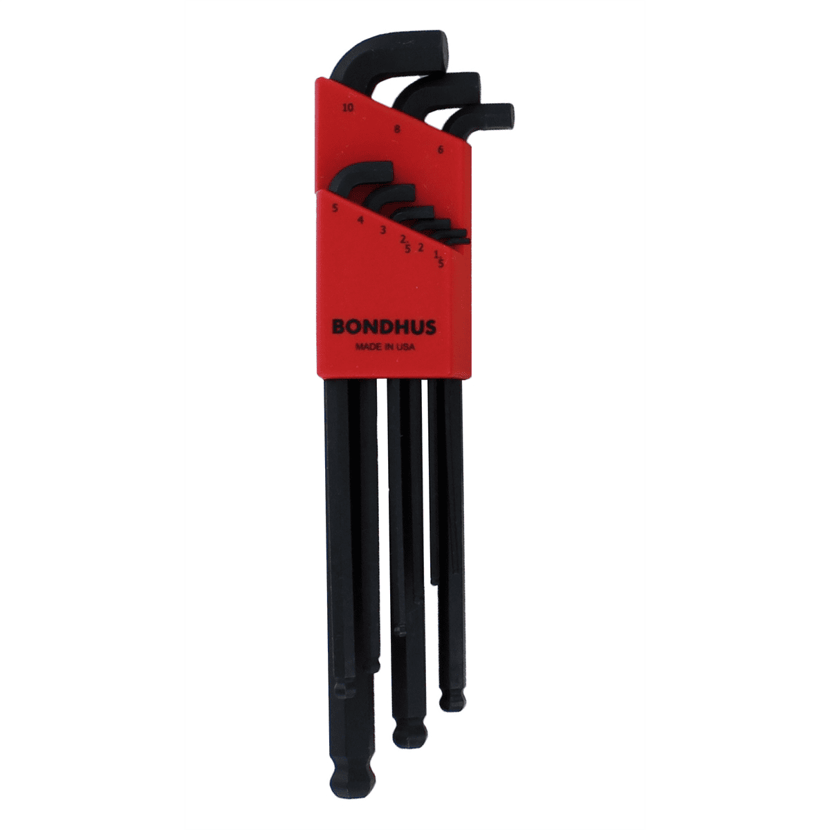Bondhus 16799 Hex Ball End Wrench Set, 9pc, 1.5mm-10mm, Twist-to-Lock ...