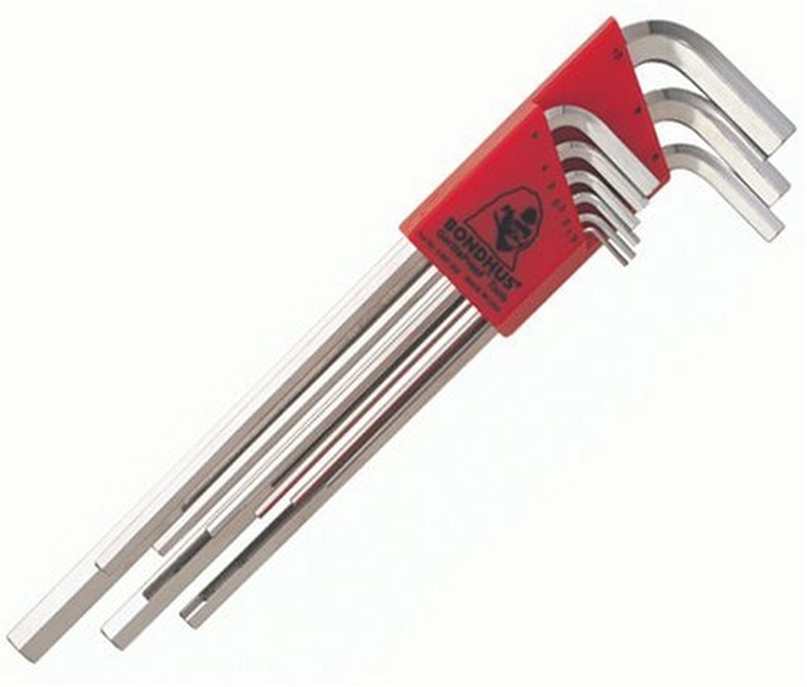 Bondhus 17199 Set of 9 Hex L-wrenches w/BriteGuard,Extra Long,sizes 1.5 ...