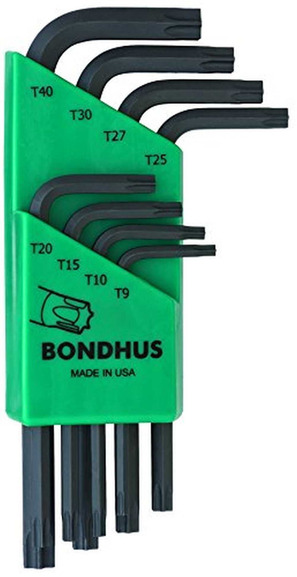 Bondhus 31734 Set of 8 Star L-wrenches, Short Length, sizes T9-T40 ...